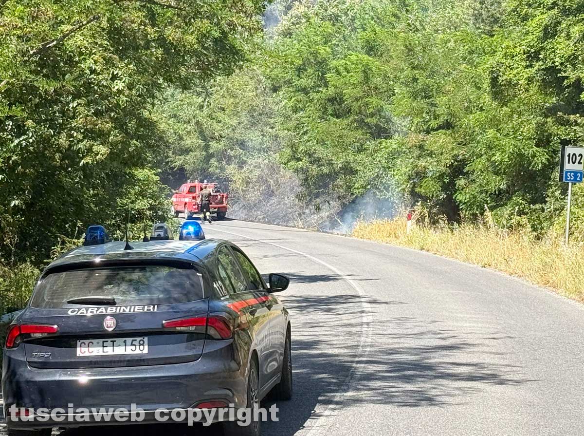 Vasto incendio lungo la Cassia, strada chiusa - Tusciaweb.eu